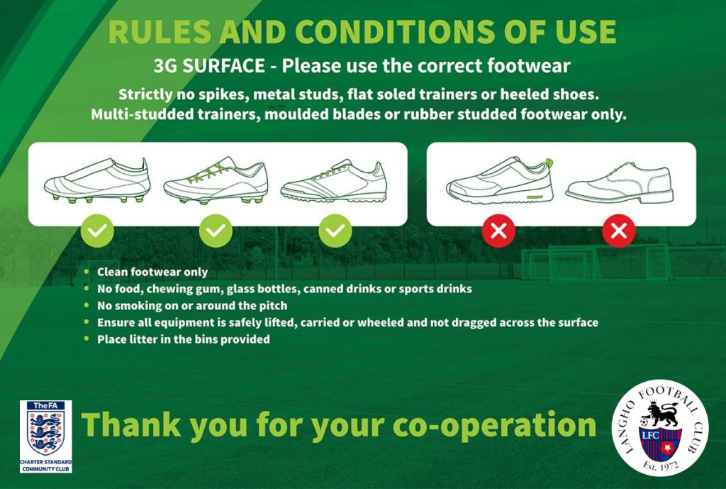 Procedures for 3G Pitch Hire (Covid) - Langho FC